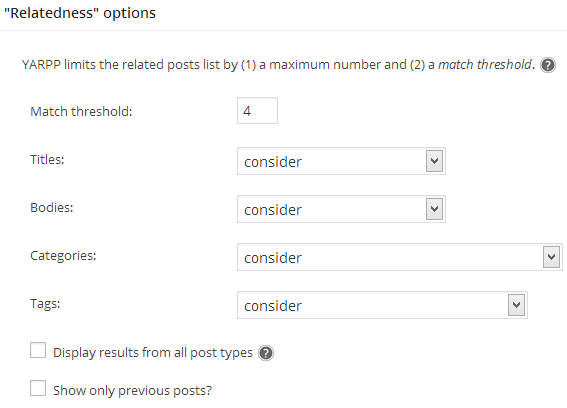 Change Settings Of Yet Another Related Posts WordPress Plugin